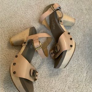 Flogg | Shoes | Flogg Swedish Nude Patent Comfort Clog Heels Size 65 ...